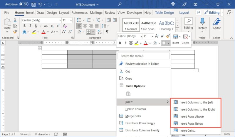 How to Create and Customize Tables in Microsoft Word - Make Tech Easier