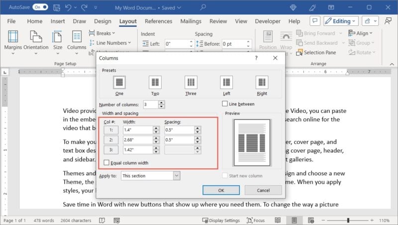 How to Add and Format Columns in Microsoft Word - Make Tech Easier