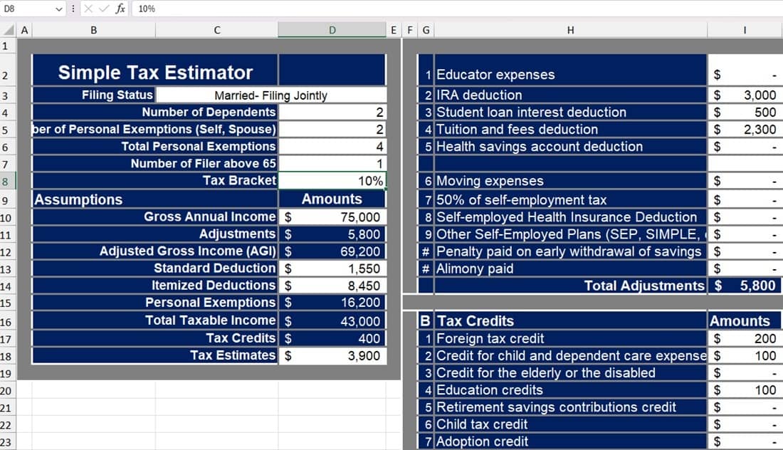 Estimate Taxes Year Round With These 9 Excel Templates - Make Tech Easier